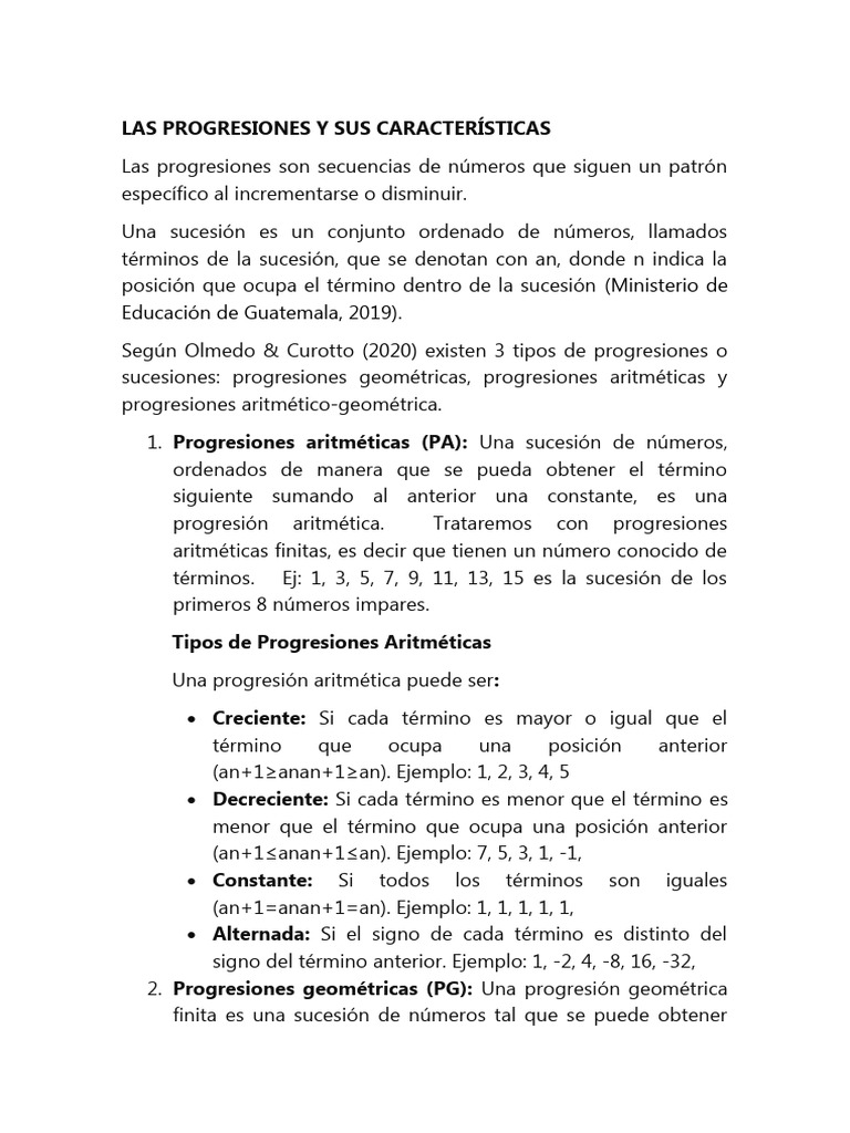 Tipos de Progresiones Matemáticas | PDF | Nube | Niebla