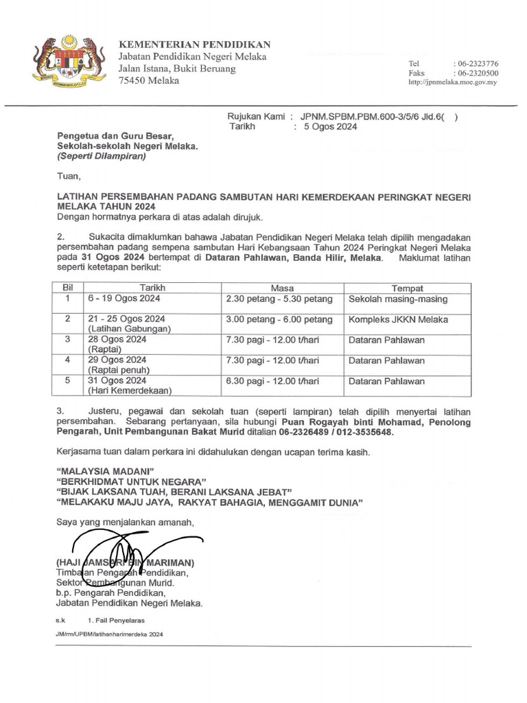 Surat Latihan Merdeka 2024 | PDF