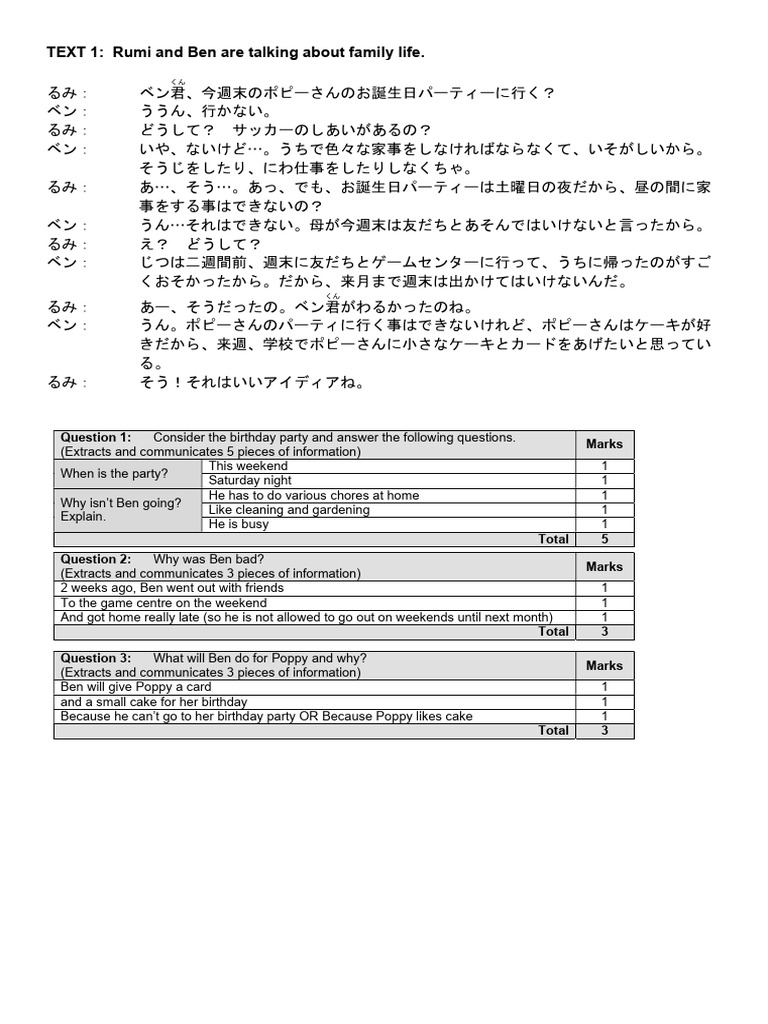 Revision Booklet Marking Keys and Scripts | PDF
