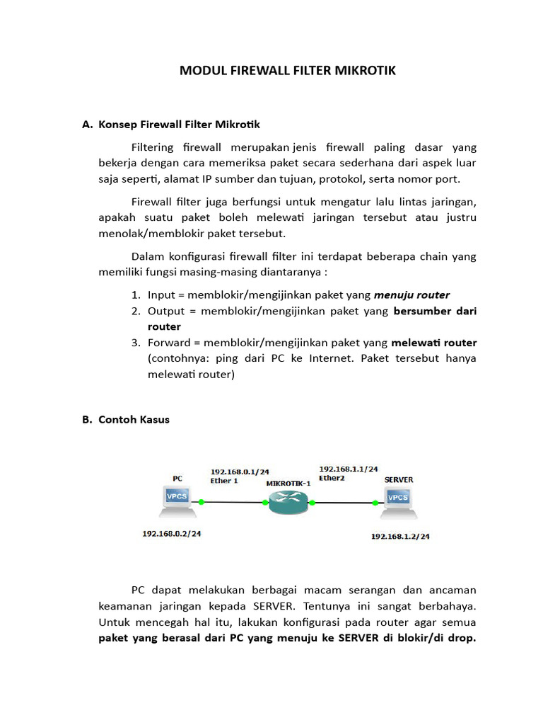 Modul Firewall Filter Mikrotik | PDF