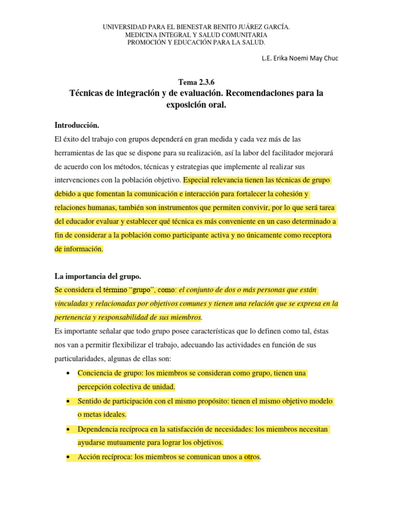 Tema 2.3.6 Técnicas y Exposiciones Orales | PDF | Comunicación no verbal | Hablar en público