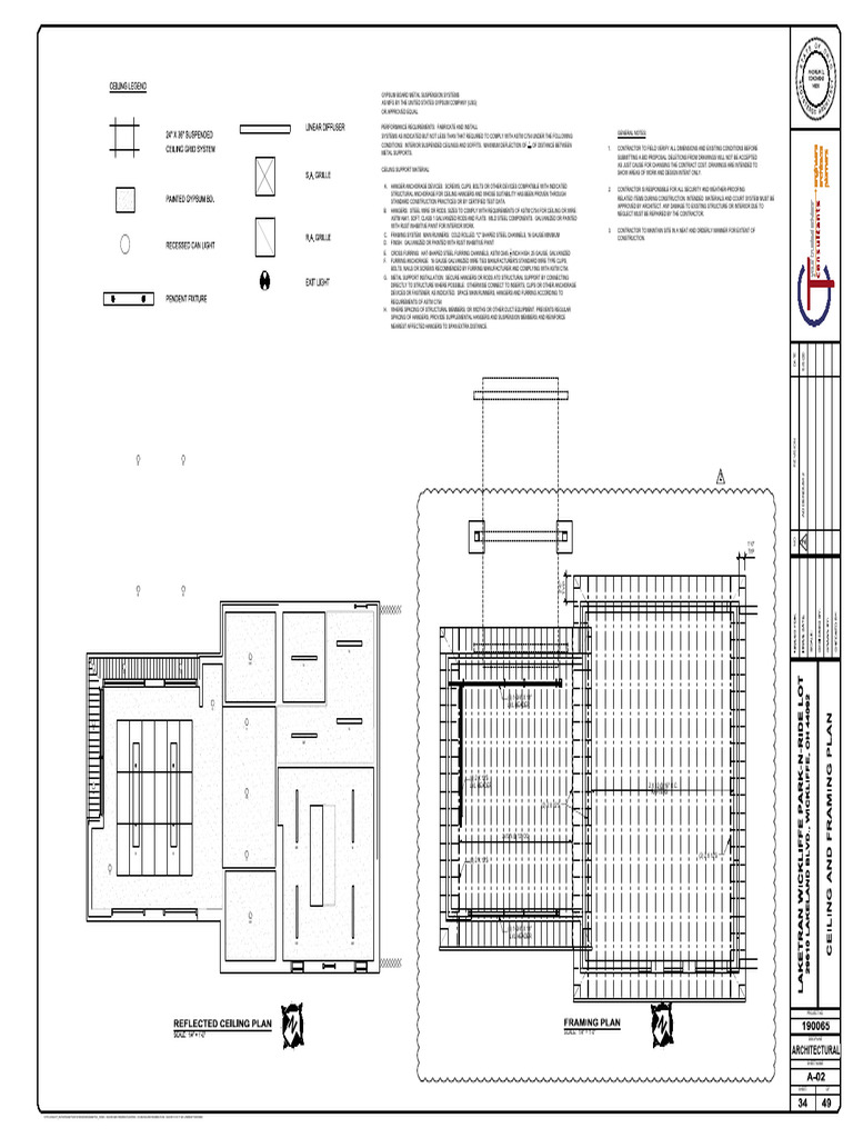 34 - A-02 - Ceiling & Framing Plans | PDF | Screw | Building Materials