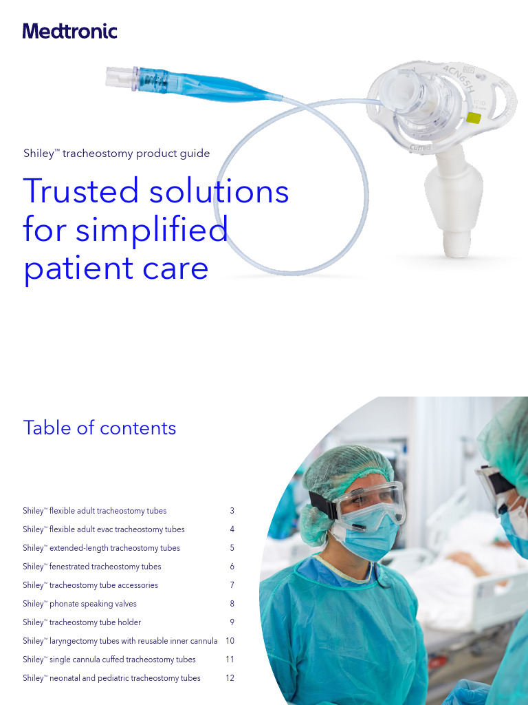 Shiley Tracheostomy Product Guide Brochure | PDF | Wellness
