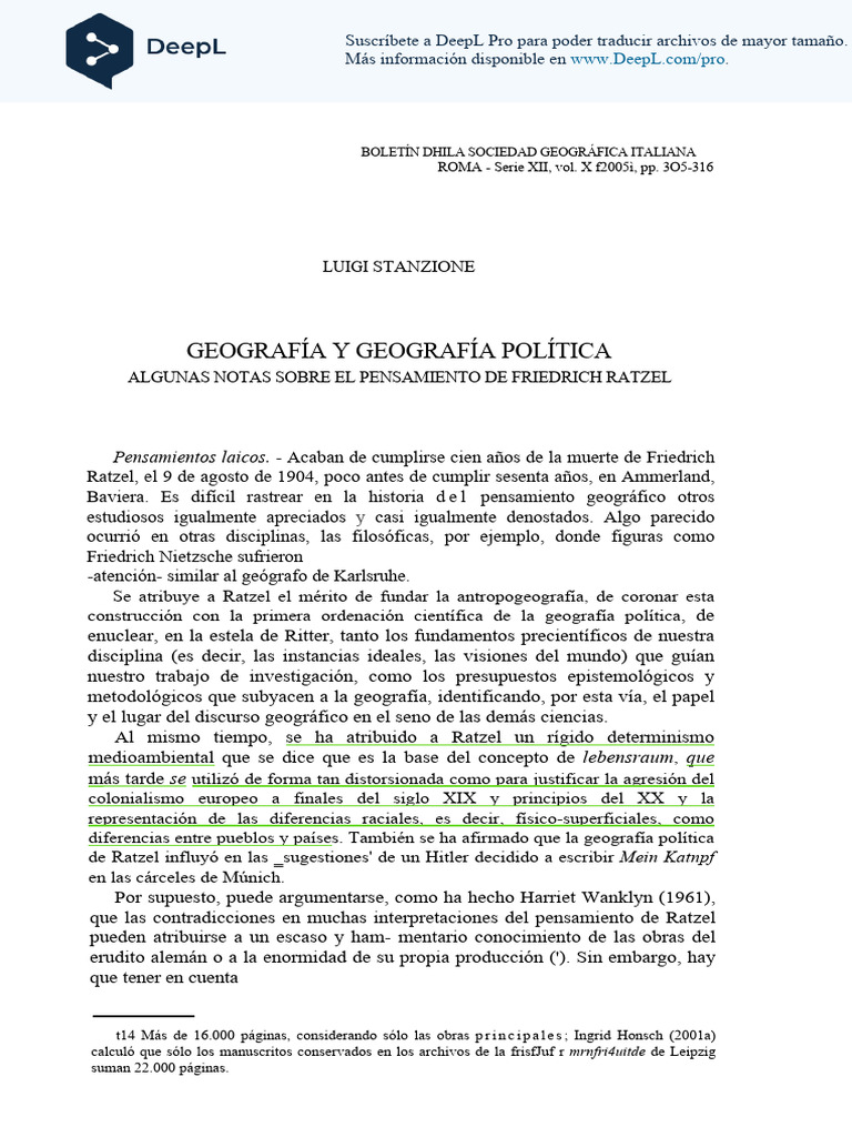 Friedrich Ratzel: Geografía y Política | PDF | Georg Wilhelm Friedrich ...
