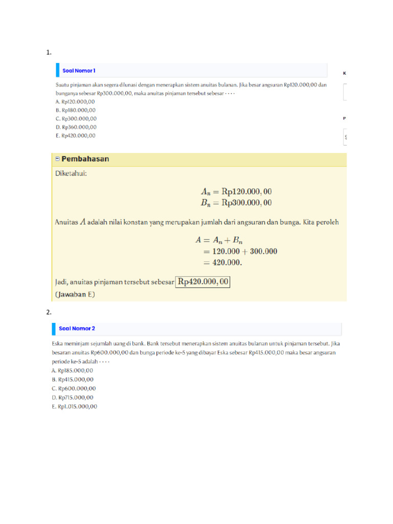 Soal Bunga Tunggal dan Majemuk Kelas 11 | PDF
