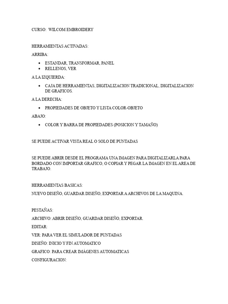 Curso Wilcom | PDF | Herramientas