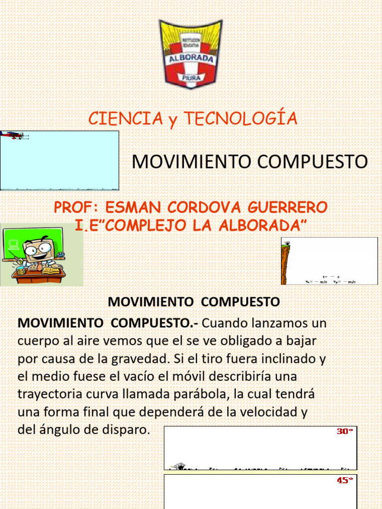 Movimiento Compuesto y Semiparabólico | PDF | Velocidad | Fenomeno fisico