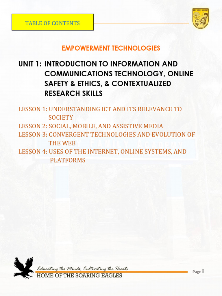 Unit 1 - Introduction To Information and Communications Technology ...