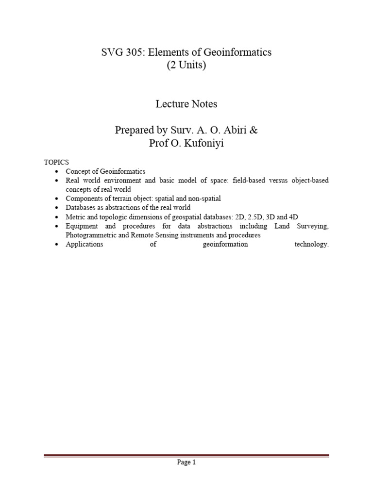 Elements of Geoinformatics Overview | PDF | Geographic Information ...