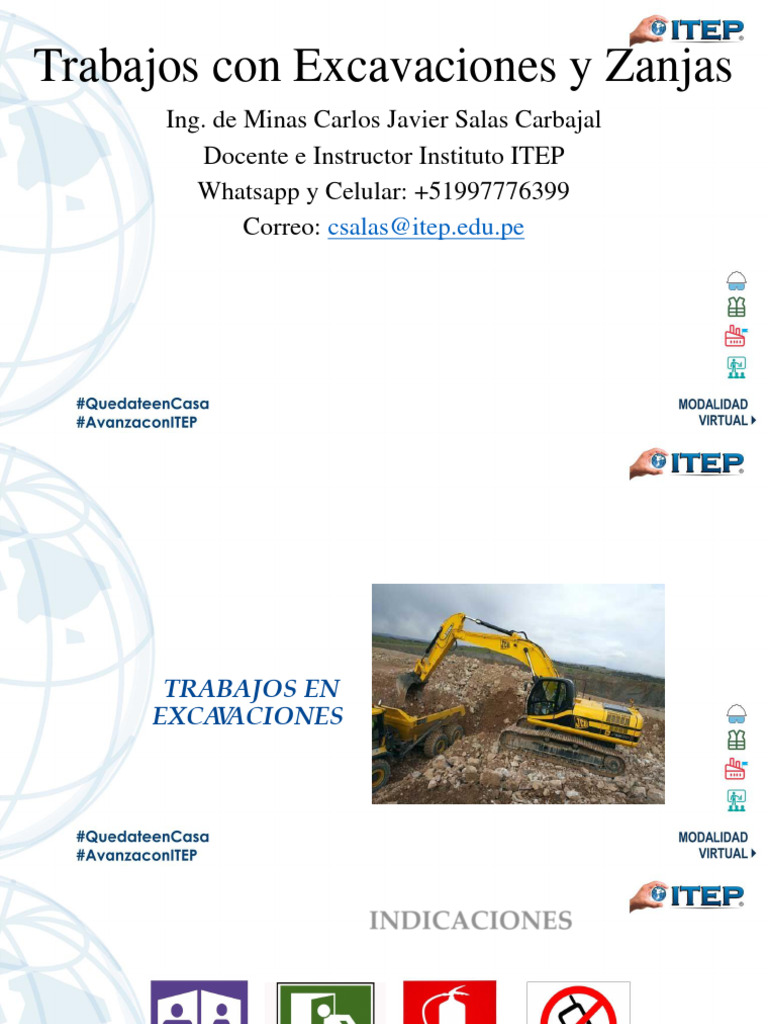 2.trabajos Con Excavaciones y Zanjas Presentación | PDF | ruido | Suelo
