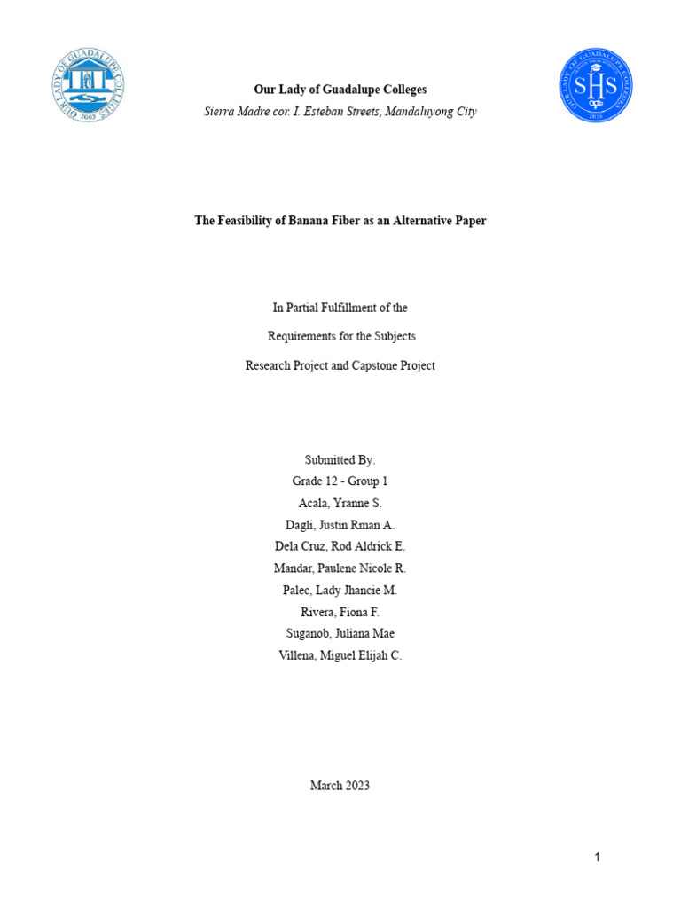 The Feasibility of Banana Fiber As An Alternative Paper Finals 2 | PDF | Paper | Pulp (Paper)