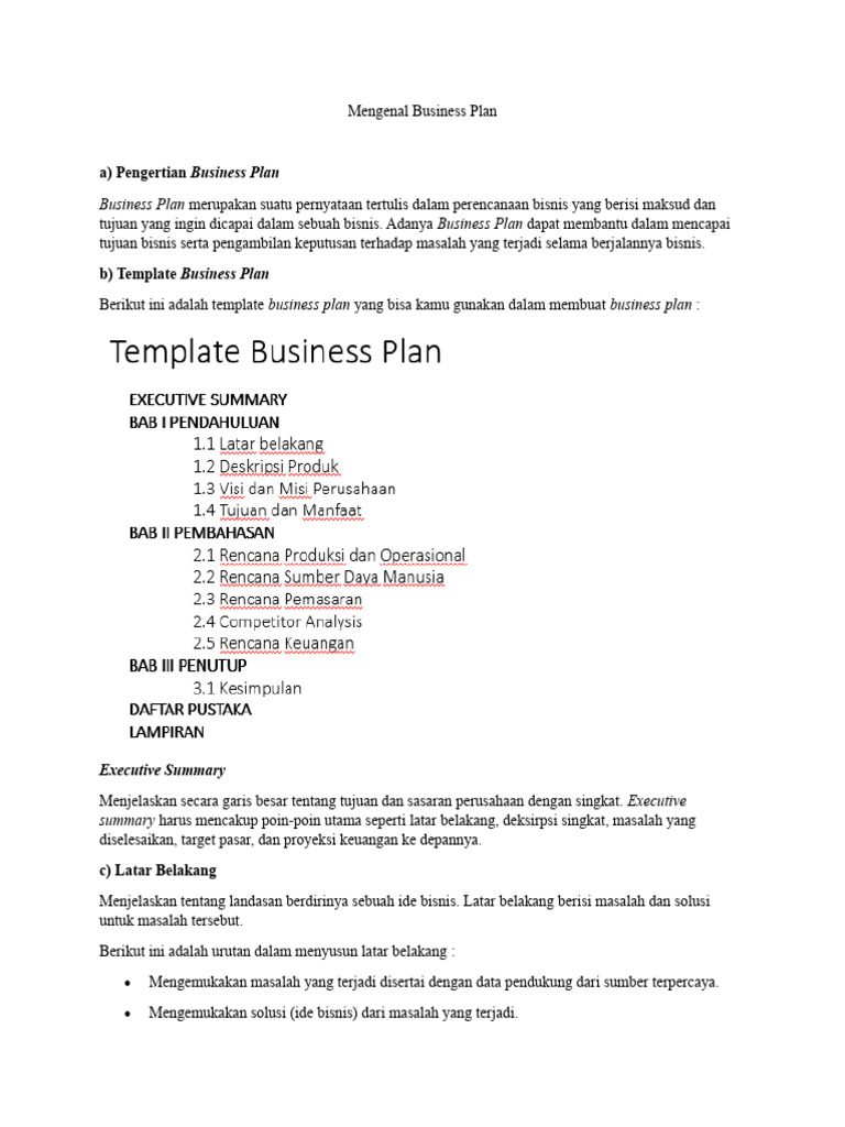 Panduan Lengkap Menyusun Business Plan | PDF | Bisnis