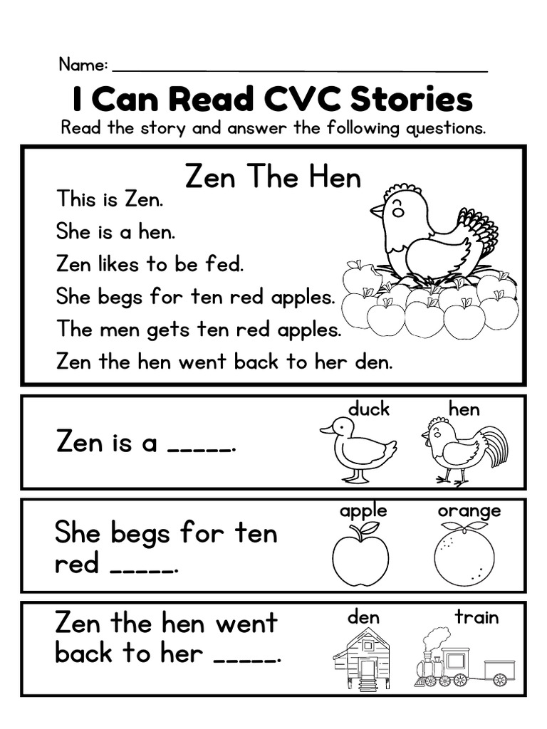 CVC Stories and Phonics Activities | PDF