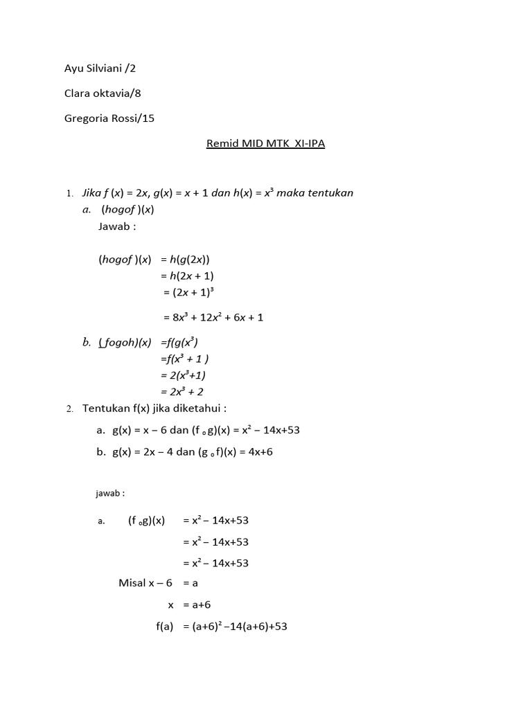 2011 2012 XI IPA Ayu-Clara-Rossi Mid Sem Genap | PDF