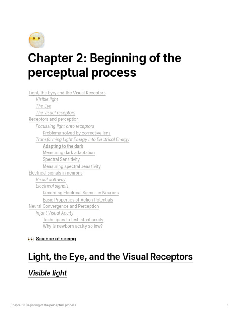 Beginning of The Perceptual Process | PDF | Visual Acuity | Visual ...