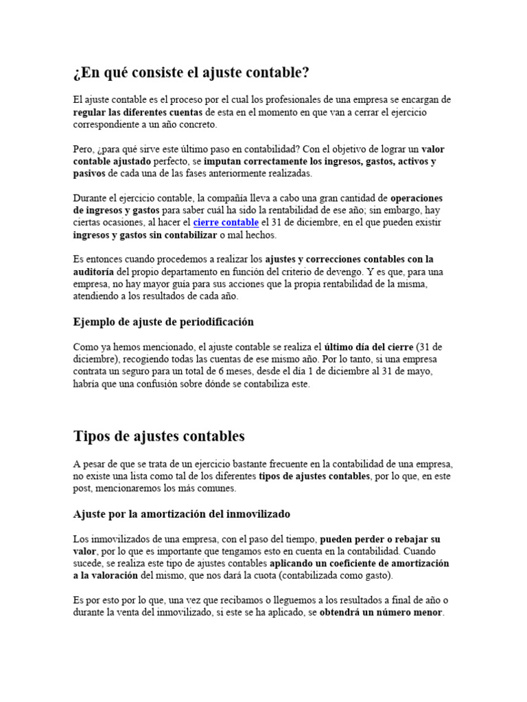 En Qué Consiste El Ajuste Contable | PDF | Contabilidad | Business