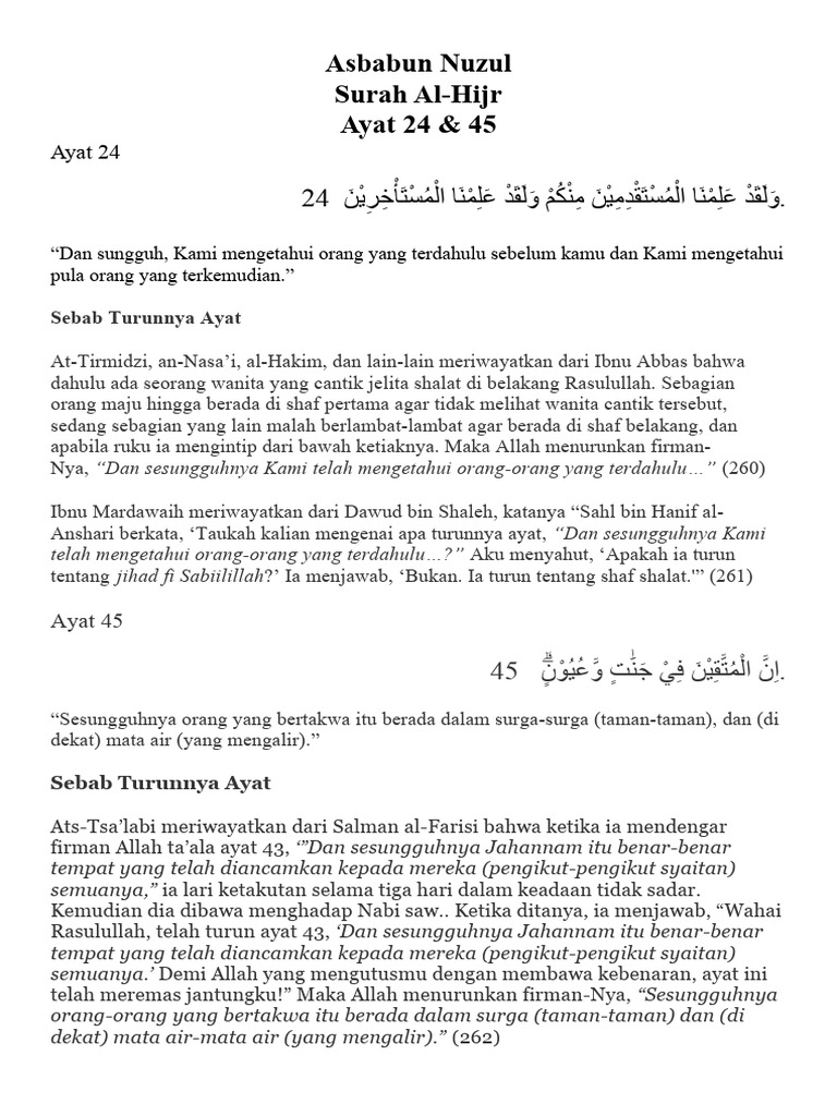 Asbabun Nuzul | PDF