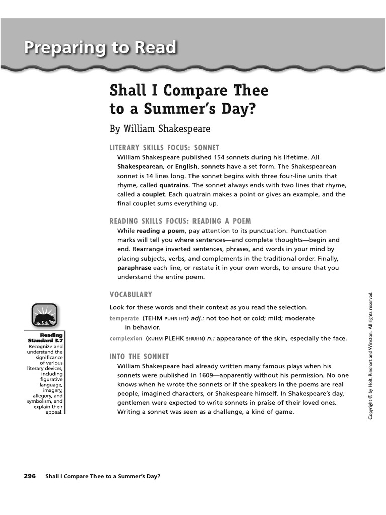 Sonnet 18 Analysis Pdf