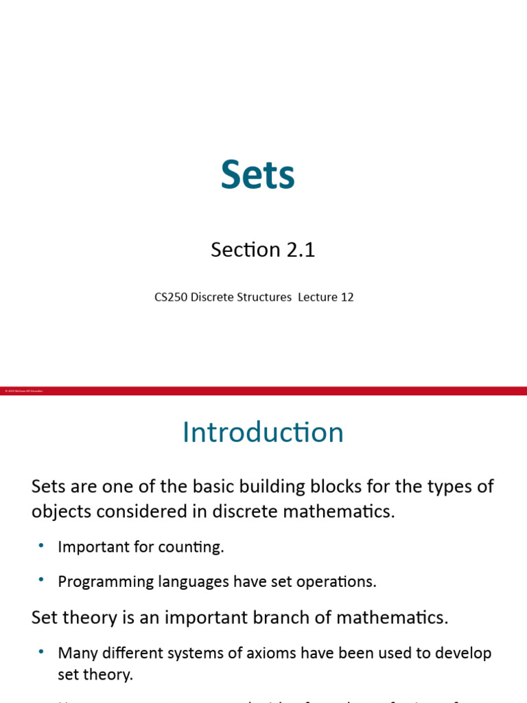Lecture 12 | PDF | Set (Mathematics) | Mathematics
