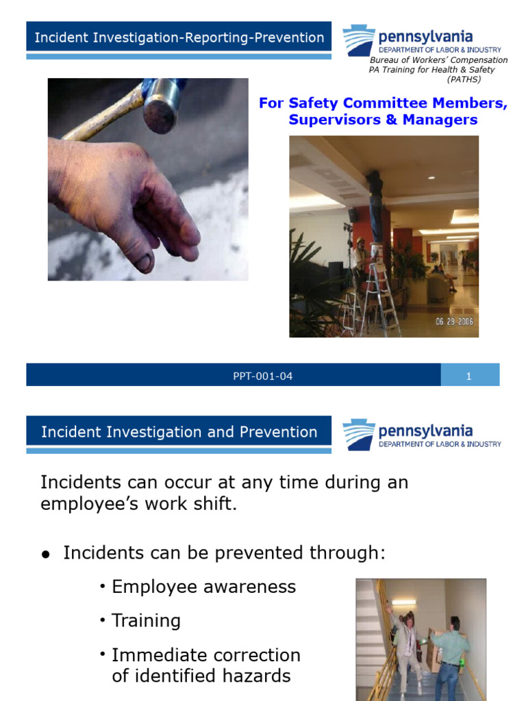 Incident Investigation Reporting Prevention For Supervisors and ...