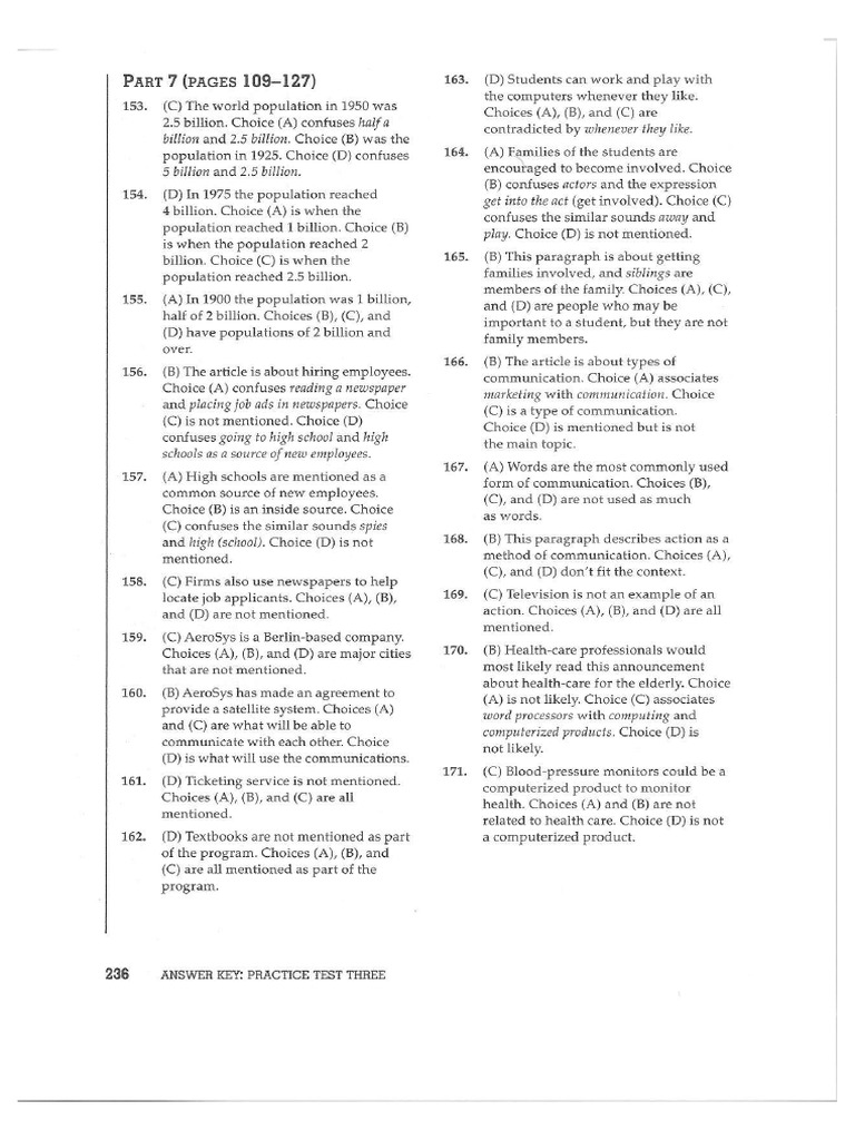 TOIEC Practice Test 3 Answer | PDF