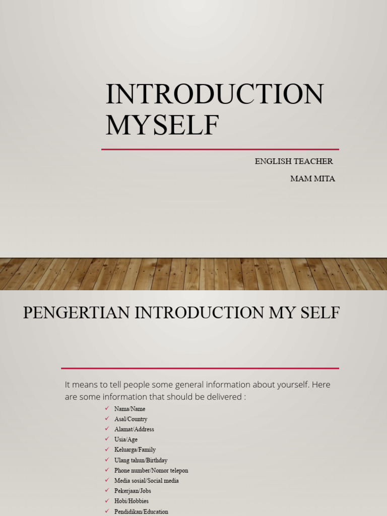 English X - Introduction Myself | PDF | Language Arts & Discipline ...