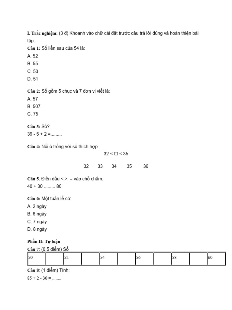 tập. A. 52 B. 55 C. 53 D. 51 | PDF