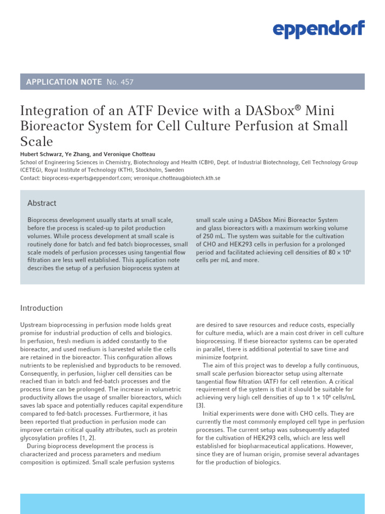 Application Note - 457 - DASbox Mini Bioreactor System - Integration of An AT - Eng | PDF | Biology