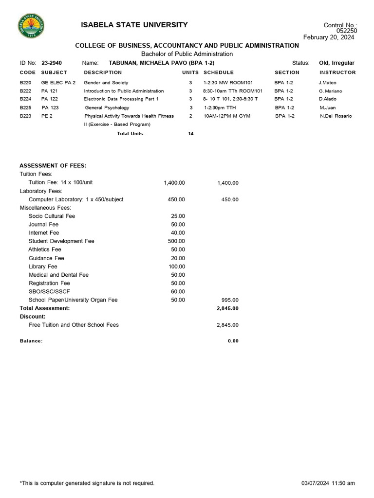 Isu Assessment Form 03072024 | PDF