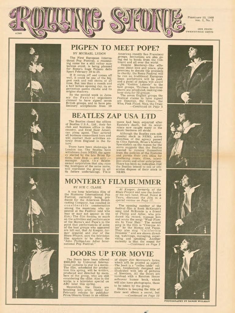 1968 02 10 Rolling Stone Magazine | PDF