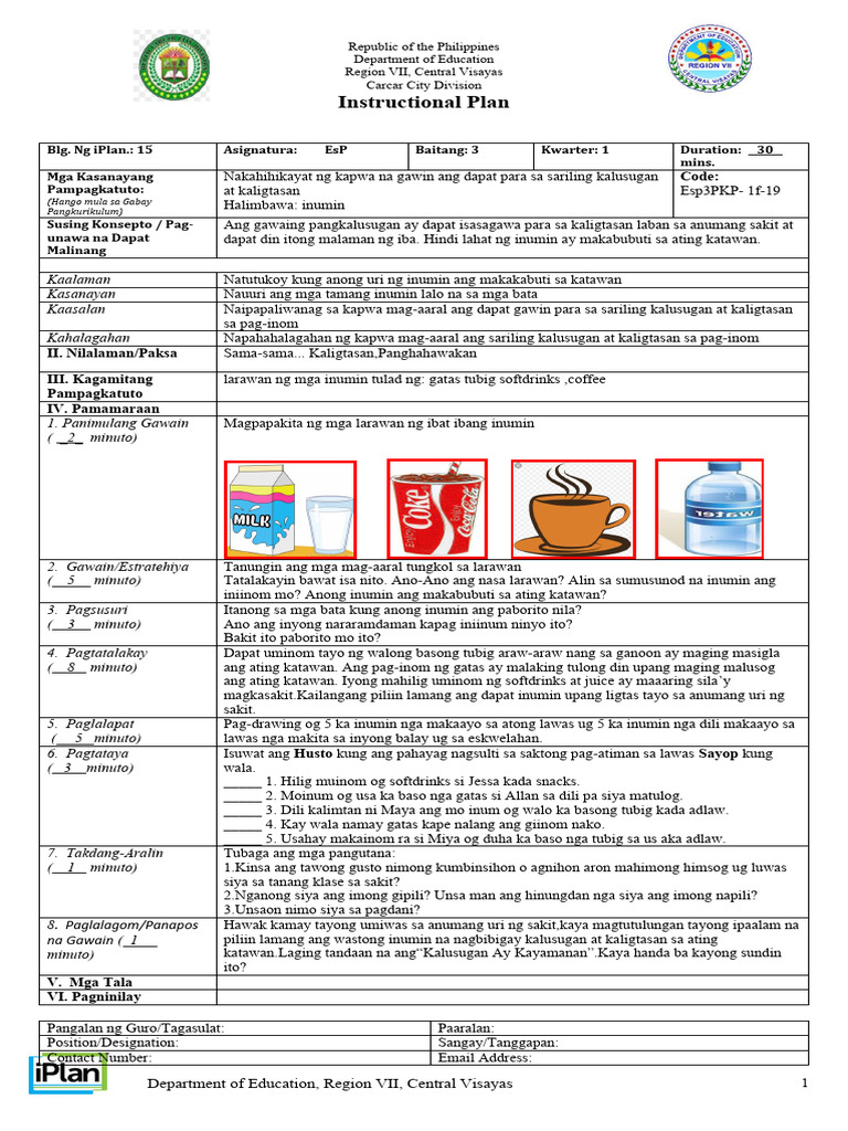 ESP3 - Q1 - IPLAN 15 - Sinuri | PDF