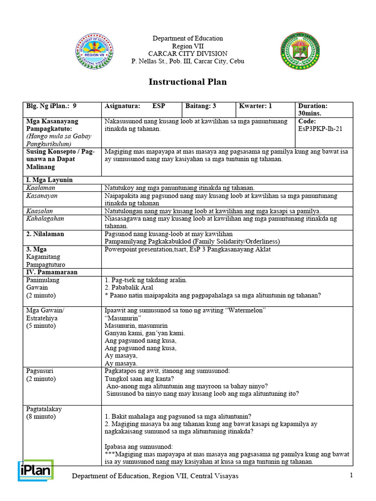 ESP3 - Q1 - IPLAN 9 - HannEnad | PDF