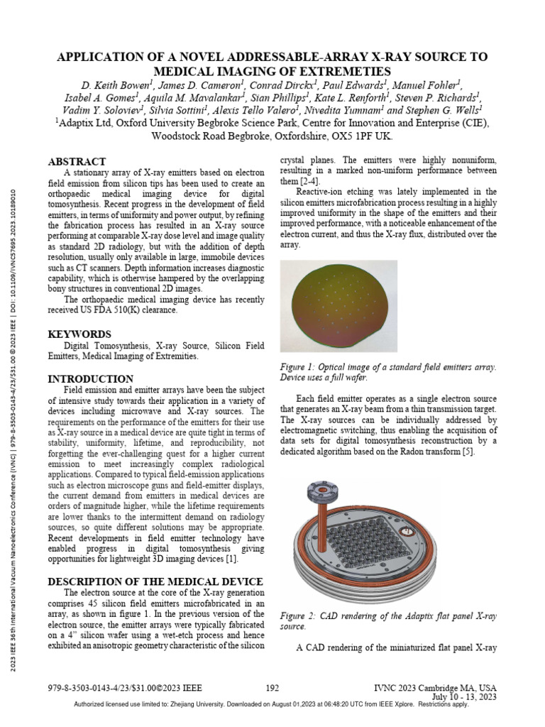 Application of A Novel Addressable-Array X-Ray Source To Medical ...