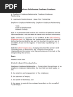 Four-Fold Test of Employment Relations | PDF | Employment | Labour Law