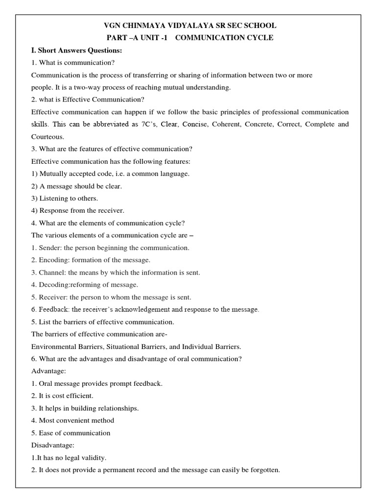 Communication Skills Notes | PDF | Communication | Sentence (Linguistics)