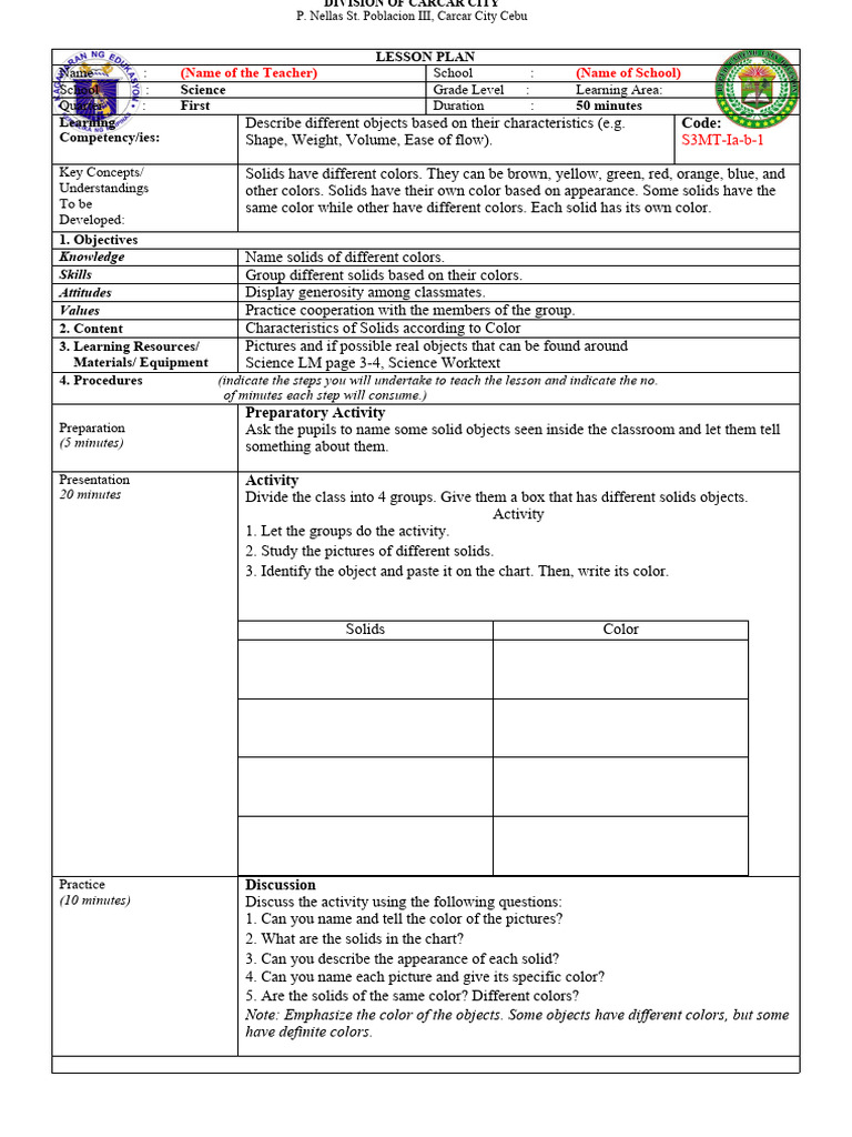 Gr.3-sciEnce-ipLAn-no.3 | PDF | Learning | Lesson Plan