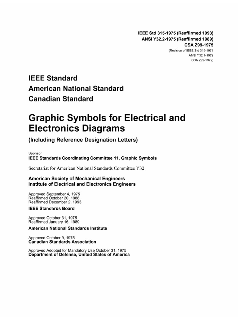 IEEE 315-1975 Standard Graphic Symbols For Electrical and Electronic ...
