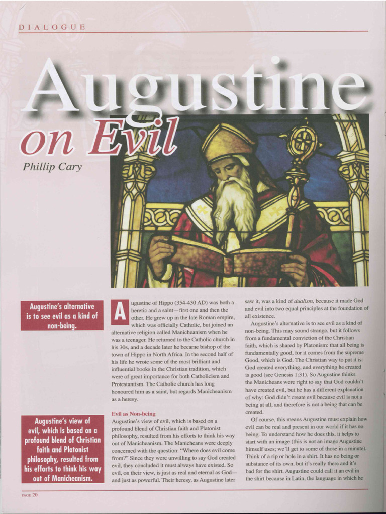 Augustine On Evil by DR Phil Cary Dialogue | PDF