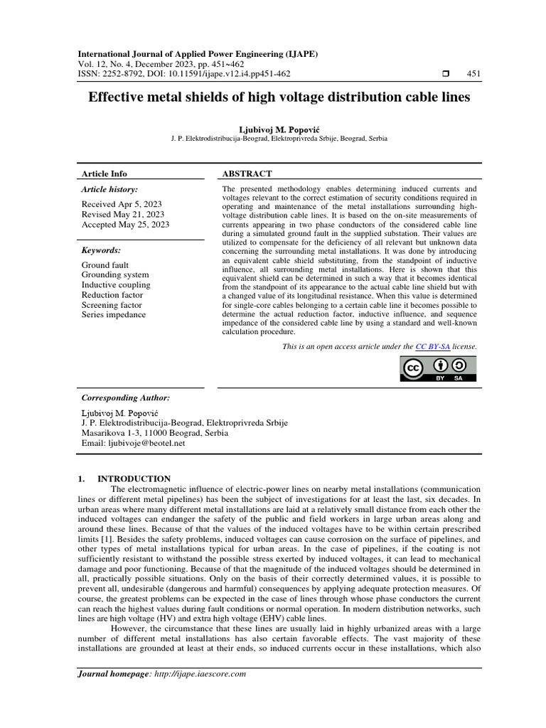 Effective Metal Shields of High Voltage | PDF | Electrical Substation ...
