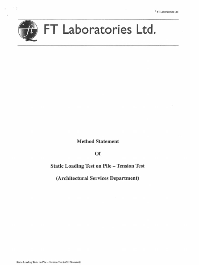 MS of Static Loading Test - Tension Test | PDF