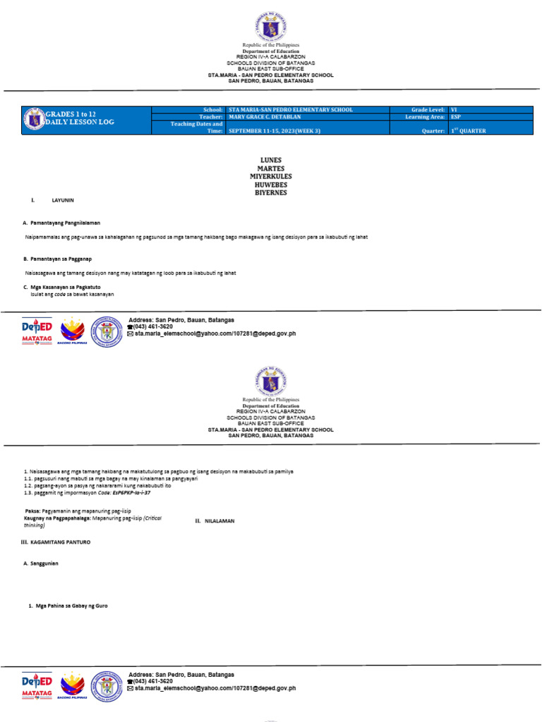 ESP DLL Week 3 | PDF