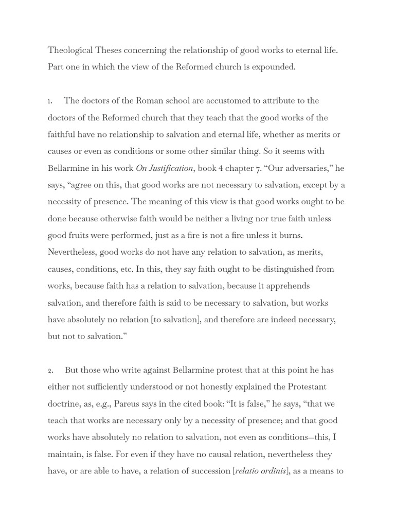 Reformed View on Good Works | PDF | Good Works | Glory (Religion)