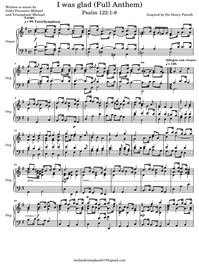 I Was Glad (Full Anthem) | PDF | Musical Forms