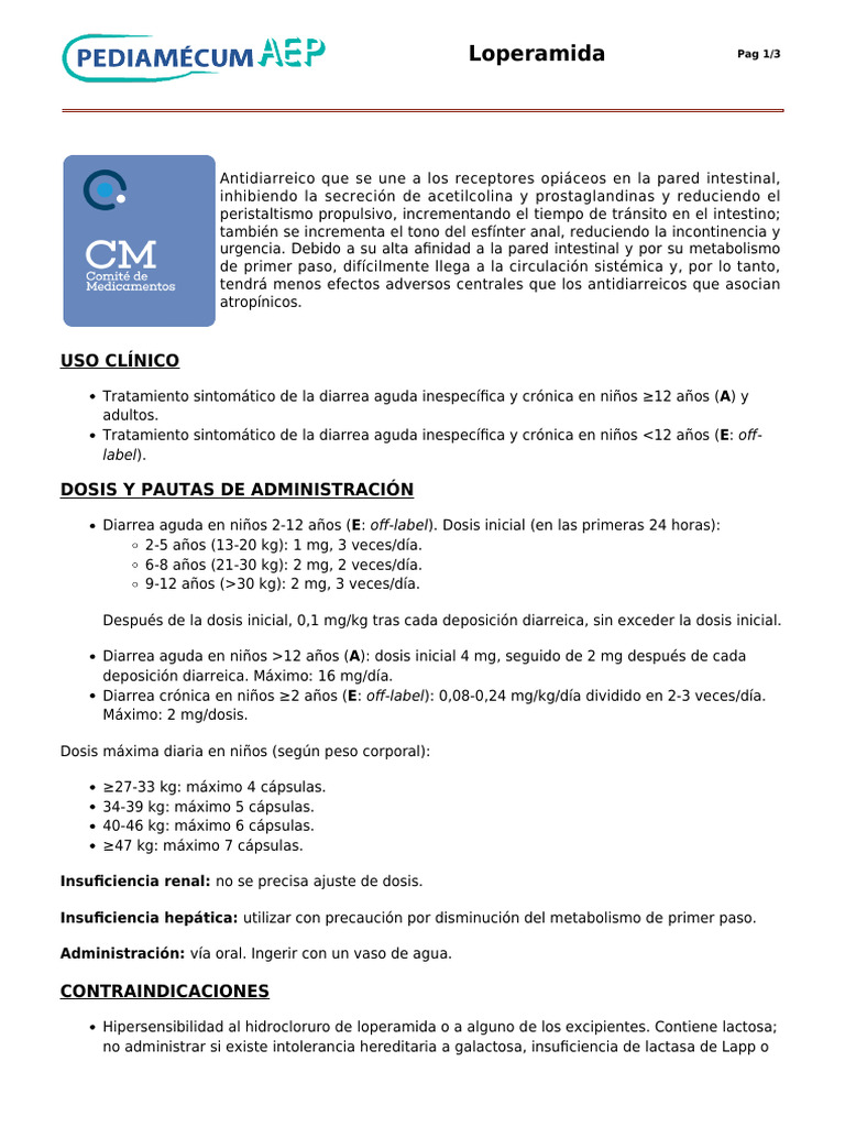 Loper Amida | PDF | Diarrea | Especialidades Medicas