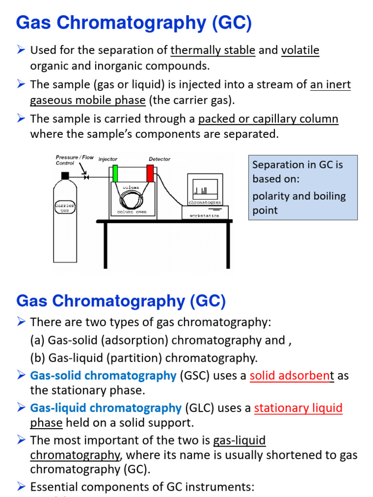 Analytical Chemistry Lecture 7 Gas Chromatography Pdf Gas Chromatography Chromatography