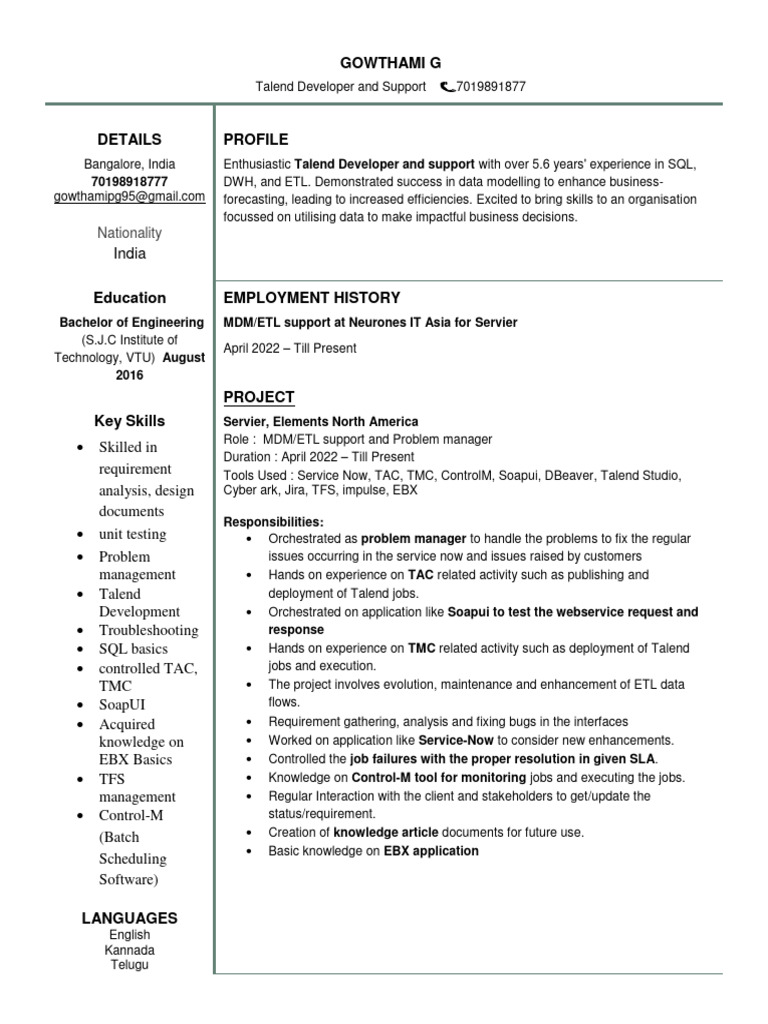 GOWTHAMI_G_Resume | PDF | Postgre Sql | Databases