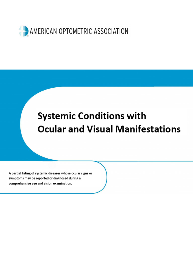 Systemic Conditions Ocular Visual Manifestations | PDF | Diseases And ...