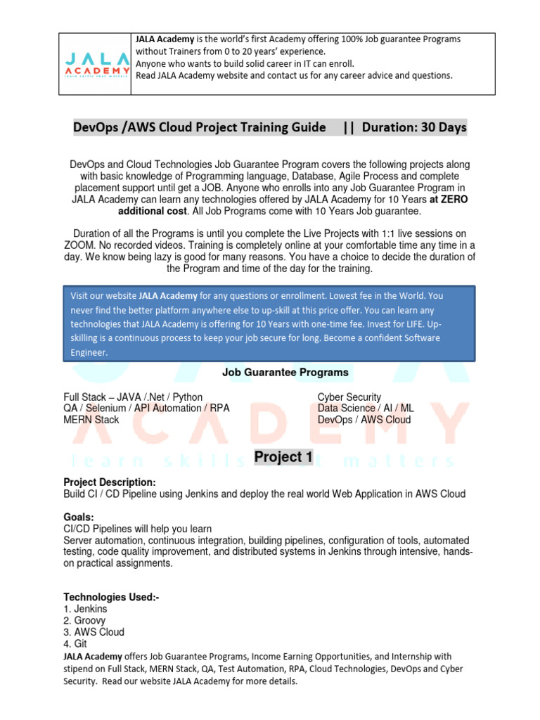 Devops Job Guarantee Program - V2.0 | PDF | Cloud Computing | Amazon Web Services