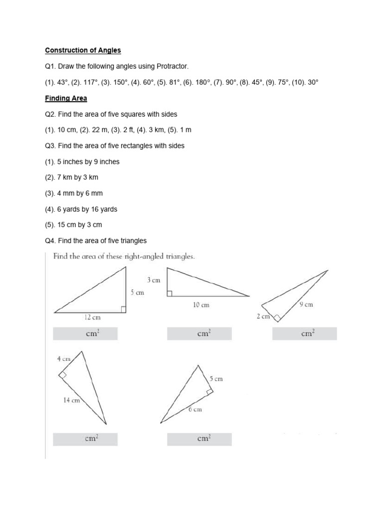 Construction of Angles, Area of 5 | PDF | Teaching Methods & Materials