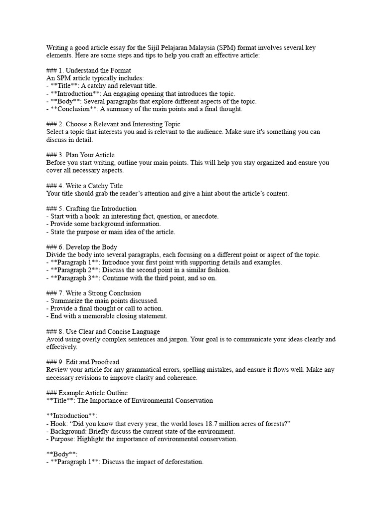 SPM Guide: Writing Environmental Essays | PDF | Conservation Biology ...